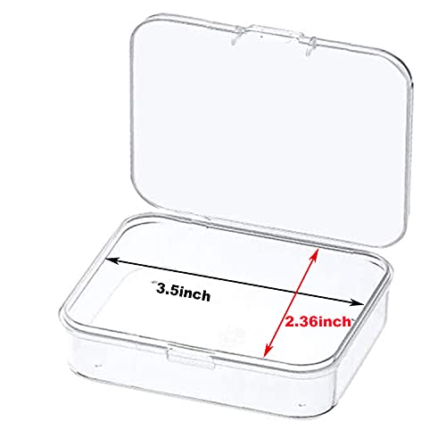 MFDSJ 12Pcs Mini Plastic Storage Containers Box with Lid, 3.5x2.4 Inches Clear Rectangle Box for Collecting Small Items, Beads, Game Pieces, Business Cards, Crafts Accessories