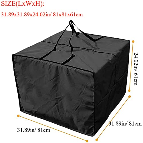 Outdoor Patio Furniture Seat Cushions Storage Bag UCARE Waterproof 420D Oxford Fabric Pillow Under-Bed Storage Organizer Large Capacity Clothing Storage Bags (2 PCS, Black)