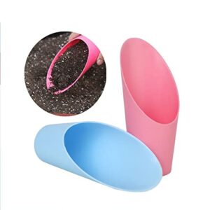 5 PCS Bonsai Soil Scoops, Plastic Garden Soil Scoops, Colorful Small Gardening Tools, Potting Scoopers, Bucket Shovel.Suitable for Flower Planting, Bonsai, Potting, Cultivation, Weeding (5-Color)