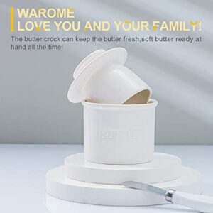 Warome Butter Dish, Butter Crock for Soft Butter, French Butter Keeper With Water, No More Hard Butter, High Capacity Butter Container- White