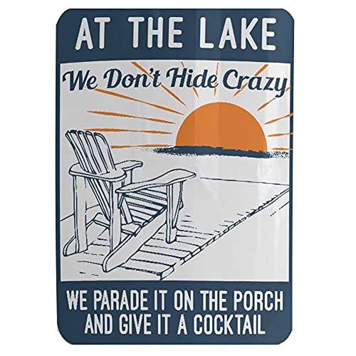 AT THE LAKE metal sign Decor for Farmhouse, Cabin, Beach, Bar, Memories Made at The Lake Retro and Wood Sign Great Gift