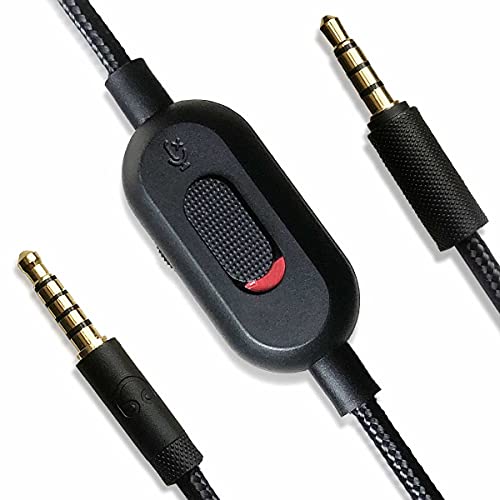 MQDITH Replacement Audio Aux Cord Cable Compatible with Logitech Wired G Pro/G Pro X/G433/G233 Gaming Headset, G433 Cable Aux Cord Replacement with Inline Mic and Volume Control(6.5FT/2Meter, Black)