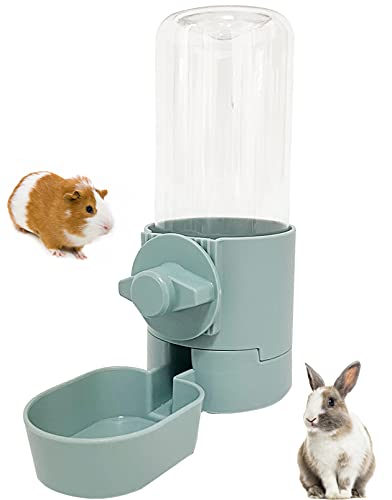 Rabbit Water Bottle 17 OZ Bunny Hanging Water Fountain Automatic Guinea Pig Water Dispenser No Leak Drinking Feeder for Bunny Chinchilla Hamsters Cat Dog Small Animals (Blue)