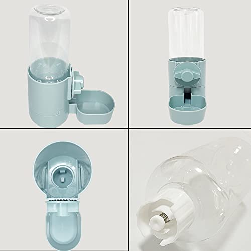 Rabbit Water Bottle 17 OZ Bunny Hanging Water Fountain Automatic Guinea Pig Water Dispenser No Leak Drinking Feeder for Bunny Chinchilla Hamsters Cat Dog Small Animals (Blue)