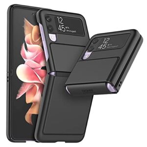 araree aero flex rugged stylish cover compatible with samsung galaxy z flip 3 5g(2021) unique hinge full protective (tpu) with hard protective body(pc) case (black)