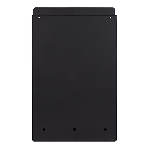 Kate and Laurel Mezzo Modern Wall Organizer Board, 15 x 24, Black, Decorative Magnetic Metal Board with Hooks