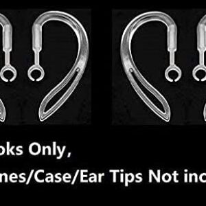 JNSA 4 Pack Earhooks Compatible with Apple AirPods Pro,Anti Slip Anti Drop Ear Hooks, Multi-Angle Adjustment Accessories,2 Pairs(4PCS),Great for Gym and Sport, Transparent