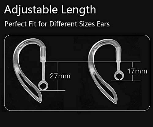 JNSA 4 Pack Earhooks Compatible with Apple AirPods Pro,Anti Slip Anti Drop Ear Hooks, Multi-Angle Adjustment Accessories,2 Pairs(4PCS),Great for Gym and Sport, Transparent