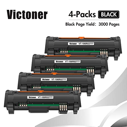 VICTONER Compatible Toner Cartridge Replacement for Xerox 106R02777 Toner for Xerox 3215 Toner for Xerox Phaser 3260DI 3260DNI 3260 3052 WorkCentre 3215NI 3225DNI 3215 3225 Printer (Black, 4-Pack)