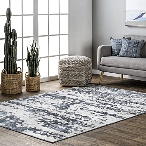 nuLOOM Ginny Contemporary Speckled Abstract Area Rug, 5' x 8', Blue