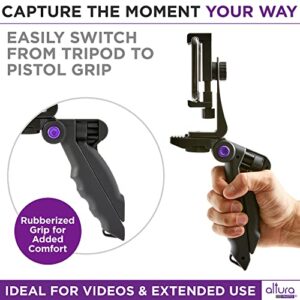 Altura Photo Tripod for iPhone - Phone Stabilizer & Cell Phone Tripod w/Ergonomic Stable Grip - 360 Degree Rotating Phone Holder iPhone Tripod Stand - Stocking Stuffers iPhone Tripod