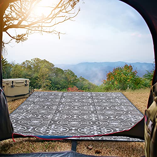 UrbanPatch RV Patio Mat | Camping Outdoor Rug Extra Large | 9x18' Thick Woven Reversible Mat | Washable Camper Carpet for Outside