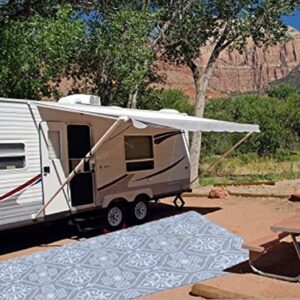 UrbanPatch RV Patio Mat | Camping Outdoor Rug Extra Large | 9x18' Thick Woven Reversible Mat | Washable Camper Carpet for Outside