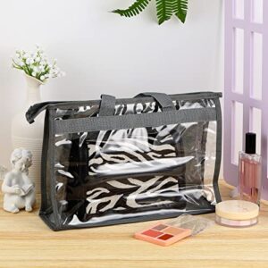 Shappy 10 Pieces Handbag Storage with 2 Pieces Hangers Clear Purse Organizer Dust Cover Organizer Bags for Closet Handbag Wallet Closet Storage Bag with Zipper and Handle (Grey)