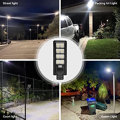 2PACK Solar Street Lights Outdoor Lamp 20000 lumens with Remote Control,Dusk to Dawn Motion Sensor,IP65 Waterproof Solar Powered Outdoor Lamp for Parking Lots,Yard,Barn Basketball Court