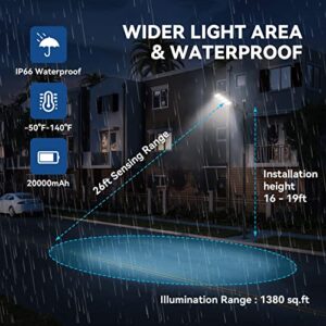 2PACK Solar Street Lights Outdoor Lamp 20000 lumens with Remote Control,Dusk to Dawn Motion Sensor,IP65 Waterproof Solar Powered Outdoor Lamp for Parking Lots,Yard,Barn Basketball Court