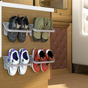 Baffect Hanging Shoe Organizer 4 pieces,Shoe Holder Foldable Wall Mounted Shoe Rack Hanging Shelf for Shoes Storage Rack Wall Shelf for Shoes (Gray)