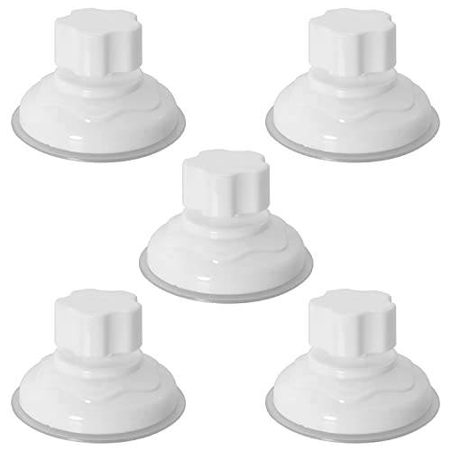 ZRM&E 5pcs 6.5 Dia. Strong Thread Screw Nut Suction Cup Hand Tighten Adjustment Sucker Pull Push Cap Suction Cup with Exhaust Groove Bathroom Kitchen Shelf Accessories (Screw Diameter 8 mm)