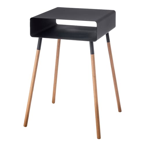 Yamazaki Storage Home | Steel + Wood | Tall | End + Side Tables, Black