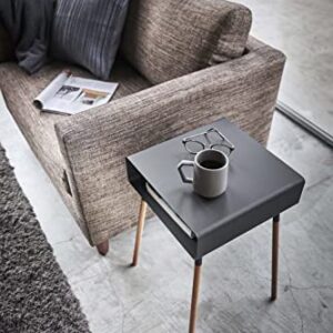 Yamazaki Storage Home | Steel + Wood | Tall | End + Side Tables, Black