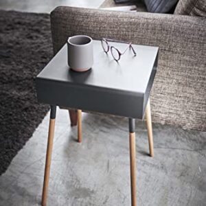 Yamazaki Storage Home | Steel + Wood | Tall | End + Side Tables, Black