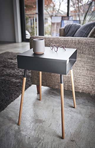 Yamazaki Storage Home | Steel + Wood | Tall | End + Side Tables, Black