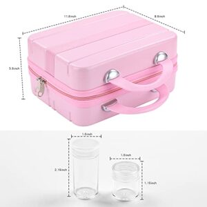 VTYHYJ 140 Grids Diamond Painting Storage Container with Diamond Art Accessories Tools Kit Hard-Shell Case Carrying Bag Organizer for 5D DIY Diamond Embroidery Nail Painting (Pink)