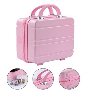 VTYHYJ 140 Grids Diamond Painting Storage Container with Diamond Art Accessories Tools Kit Hard-Shell Case Carrying Bag Organizer for 5D DIY Diamond Embroidery Nail Painting (Pink)