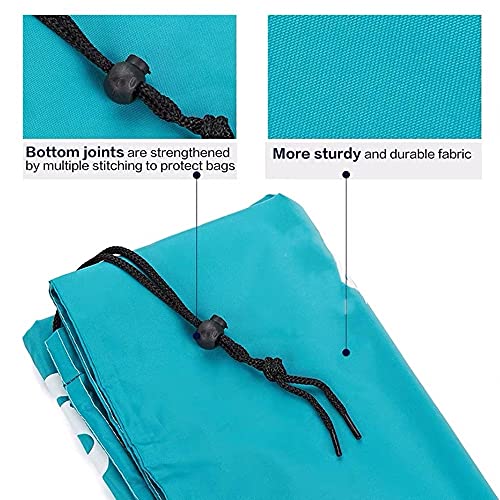 Bbzeal 2 Pack XL Travel Laundry Bags, Machine Washable Dirty Clothes Organizer,with Drawstring Closure,Light Blue and Grey