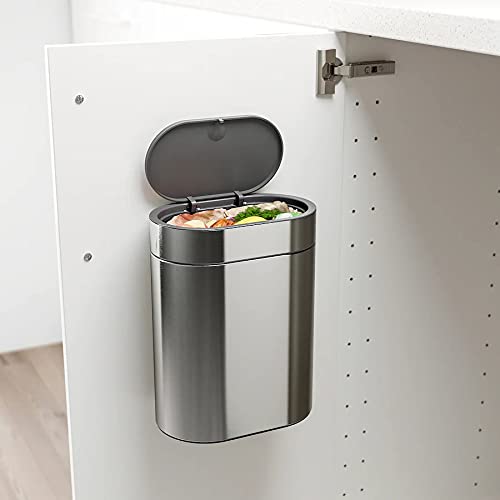 MintWrx IKEA BROGRUND Touch Top Trash Can, Stainless Steel 1 Gallon 704.333.64