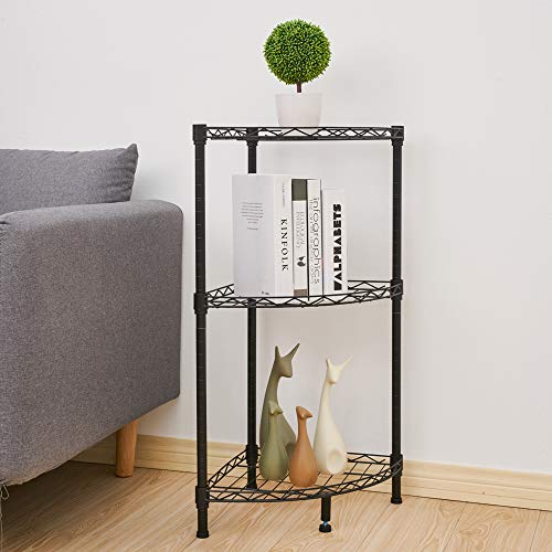 GBNIJ 3-Tier Corner Wire Shelving, for Kitchen, Living Room, Study Room