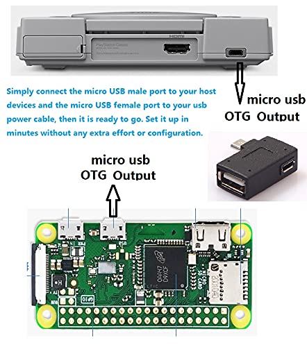 Oassuose 2-in-1 Powered Micro USB OTG Adapter for Fire Stick/Host Devices, Android Smart Phone or Tablet - 2 Pack