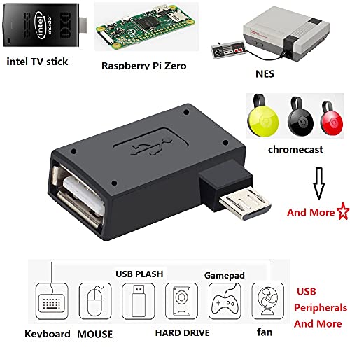 Oassuose 2-in-1 Powered Micro USB OTG Adapter for Fire Stick/Host Devices, Android Smart Phone or Tablet - 2 Pack