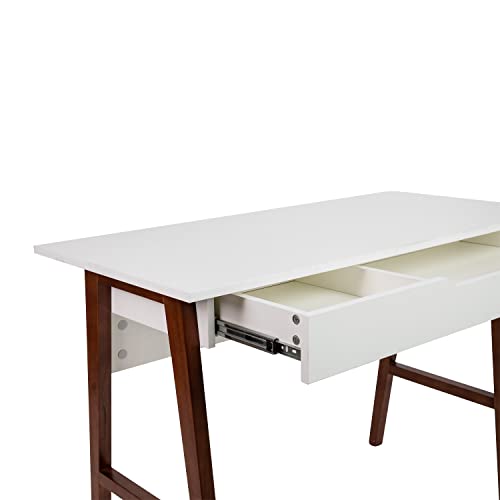 Flash Furniture Computer Desk - White Home Office Desk with Storage Drawer - 42" Long Writing Desk for Bedroom