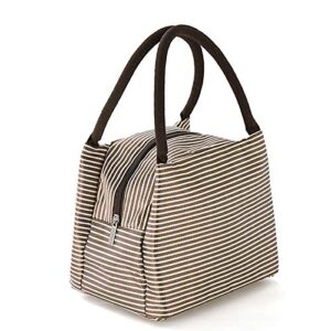 lunch bags,waterproof foldable lunch bag for women,use for fruit,snacks,milk,tissue paper,keys,cards，coffee stripes