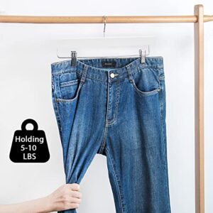 Nature Smile Deluxe Wooden Pants Hangers Solid Wood Bottom Jeans Hanger Skirt Hanger with 2-Adjustable Clips Pack of 20 (White)