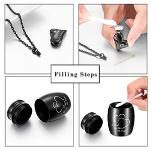 SOITIS Dad Heart Urn Necklace with Papa Mini Urn, Stainless Steel Cremation Necklace & Dad Small Urn Set, Necklace for Ashes Papa Small Keepsake Urn for Men