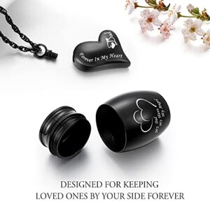 SOITIS Dad Heart Urn Necklace with Papa Mini Urn, Stainless Steel Cremation Necklace & Dad Small Urn Set, Necklace for Ashes Papa Small Keepsake Urn for Men