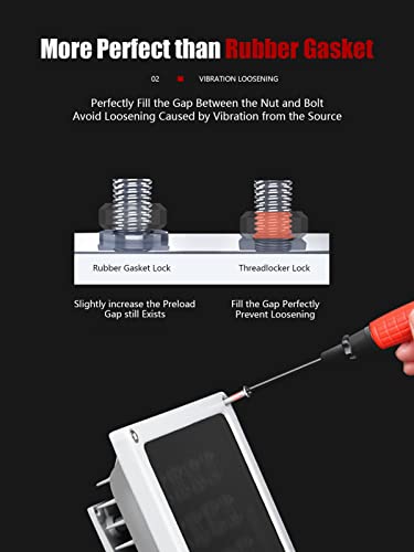 Blue Threadlocker M-242 Medium Strength Removable 0.4 Fl oz/12 ml Nut & Bolt Locker Lock Tight & Seal Fasteners Anaerobic Curing Metal Glue