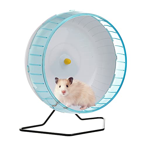 Silent Hamster Wheel, Super Quiet 8.3 Inch Hamster Exercise Wheel with Firm Bearing Lock and Stand, Hamster Cage Runner Wheels Accessories for Hamster Tiny Gerbil Mice or Other Small Animals