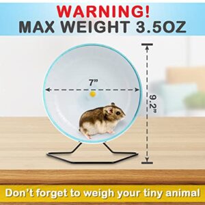 Silent Hamster Wheel, Super Quiet 8.3 Inch Hamster Exercise Wheel with Firm Bearing Lock and Stand, Hamster Cage Runner Wheels Accessories for Hamster Tiny Gerbil Mice or Other Small Animals