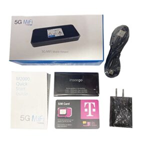 inseego m2000 5g mifi wifi-6 ultimate hotspot t-mobile including a t-mobile 5g sim card & simbros simkey new in box complete all oem reg price 349.99