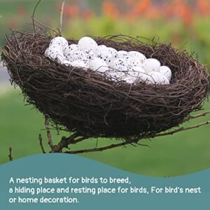 Hamiledyi Rattan Bird Nest Natural Handmade Parakeets Hut Cozy Resting Place Garden Yard Home Party Decor for Doves Canaries Finches Budgies