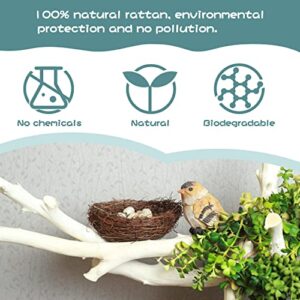 Hamiledyi Rattan Bird Nest Natural Handmade Parakeets Hut Cozy Resting Place Garden Yard Home Party Decor for Doves Canaries Finches Budgies