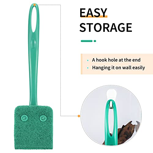 Pawfly Aquarium Algae Scraper Sponge Brush Cleaning Scrubber with 10 inch Non-Slip Handle for Glass Fish Tanks