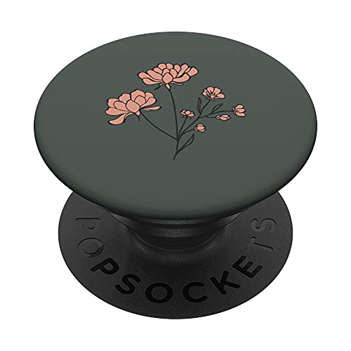 Midnight Green - Botanical Bohemian Floral Boho Flower PopSockets Swappable PopGrip