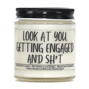 look at you, getting engaged and sh*t scented soy candle (lavender fields, 3.5 oz)