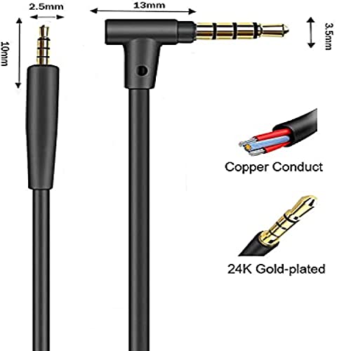 Replacement Cable Cord with Mic Volume Control for Bose QuietComfort 25/35 / 35II /On-Ear 2/OE2/OE2i/Soundlink/SoundTrue Headphones Aux