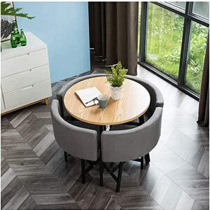 ZHANGXX Round Dining Table And Chair Set, Round Table Office Conference Table Office Conference 80cm Round Table Balcony Bedroom Cafe Hotel Corridor Apartment ,Used For Living Room And Kitchen, Grey