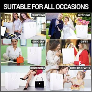 EUSOAR White Kraft Paper Bags, 12pcs 12"x 6"x 16" Extra Large Paper Shopping Bags with Handles, Heavy Duty Paper Merchandise Bags Bulk, Party, Favor, Goody,Boutique, Merchandise, Retail Bags